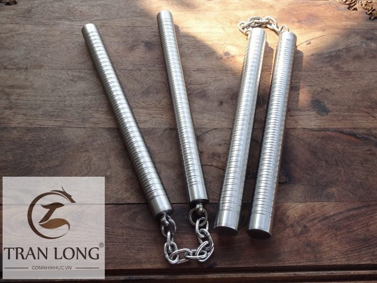 Côn nhị khúc inox cao cấp chuyên tập luyện thể lực - Trần Long